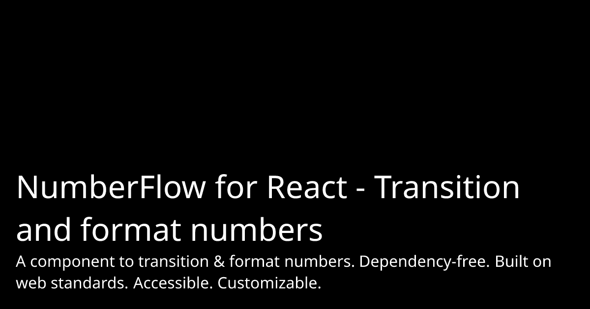 NumberFlow for React - Transition and format numbers | Makeroom